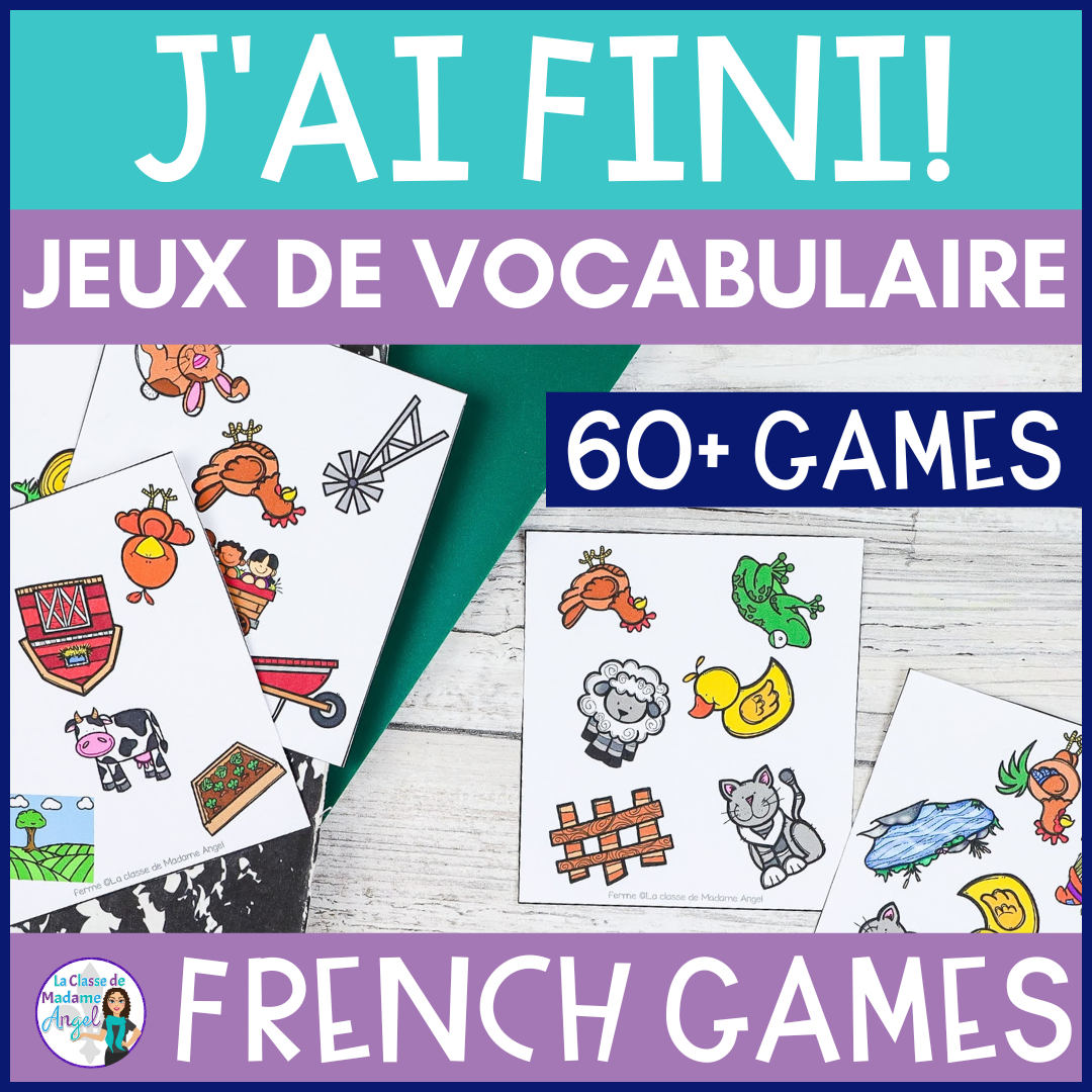 Jeux de vocabulaire - J'ai fini! French Vocabulary Games and Centres B ...